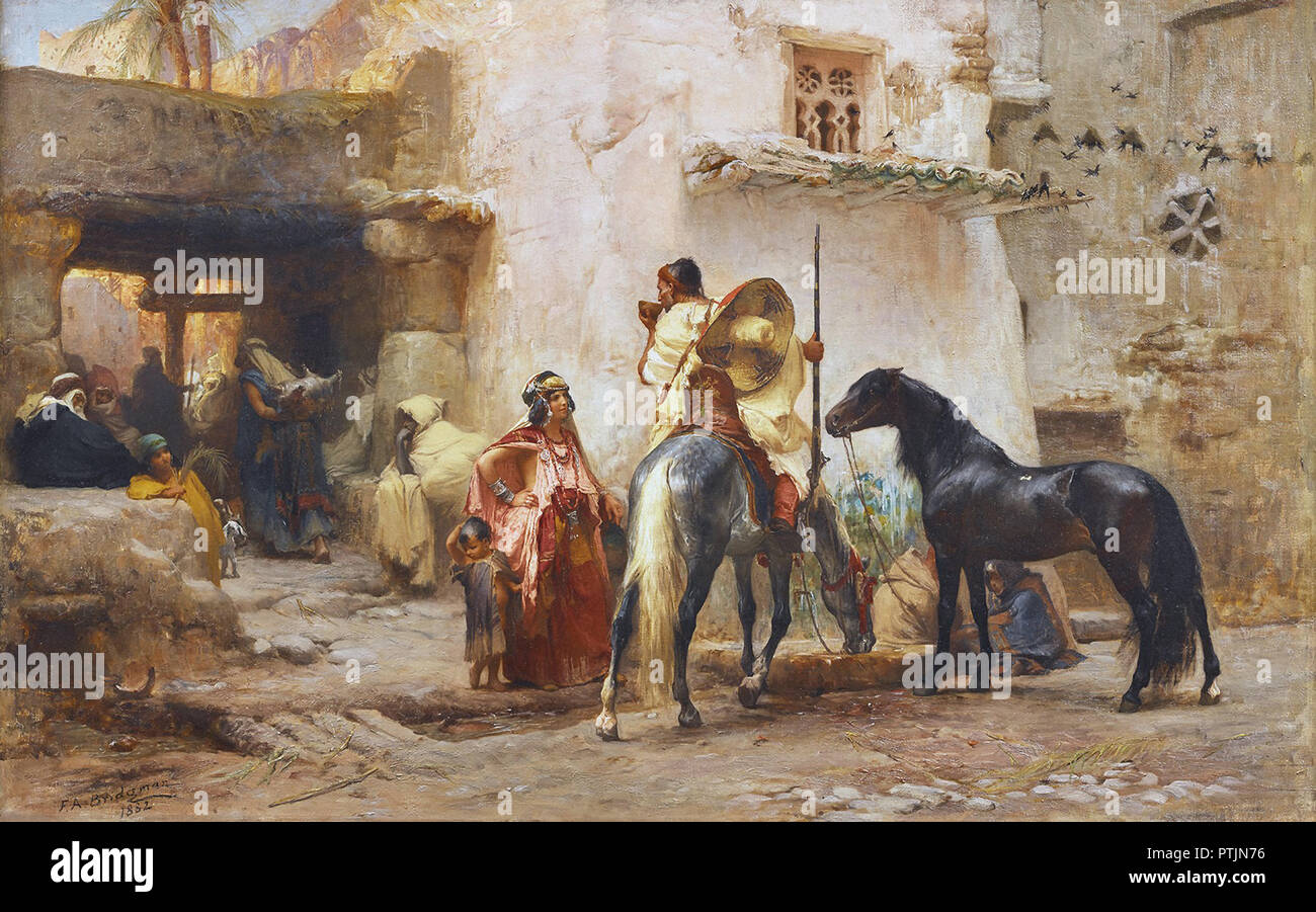 Bridgman Frederick Arthur - the Mosque Fountain Algeria Stock Photo - Alamy