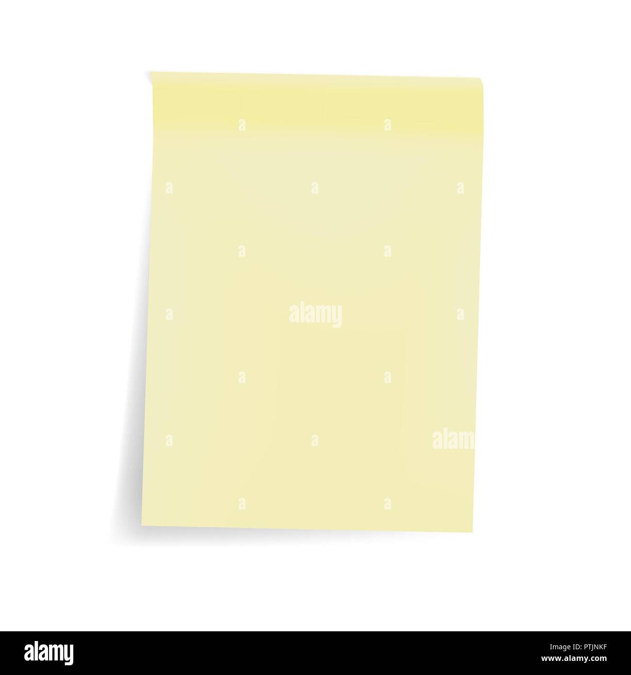 Empty yellow sticky note sheet, vector mock up. Color blank self stick ...