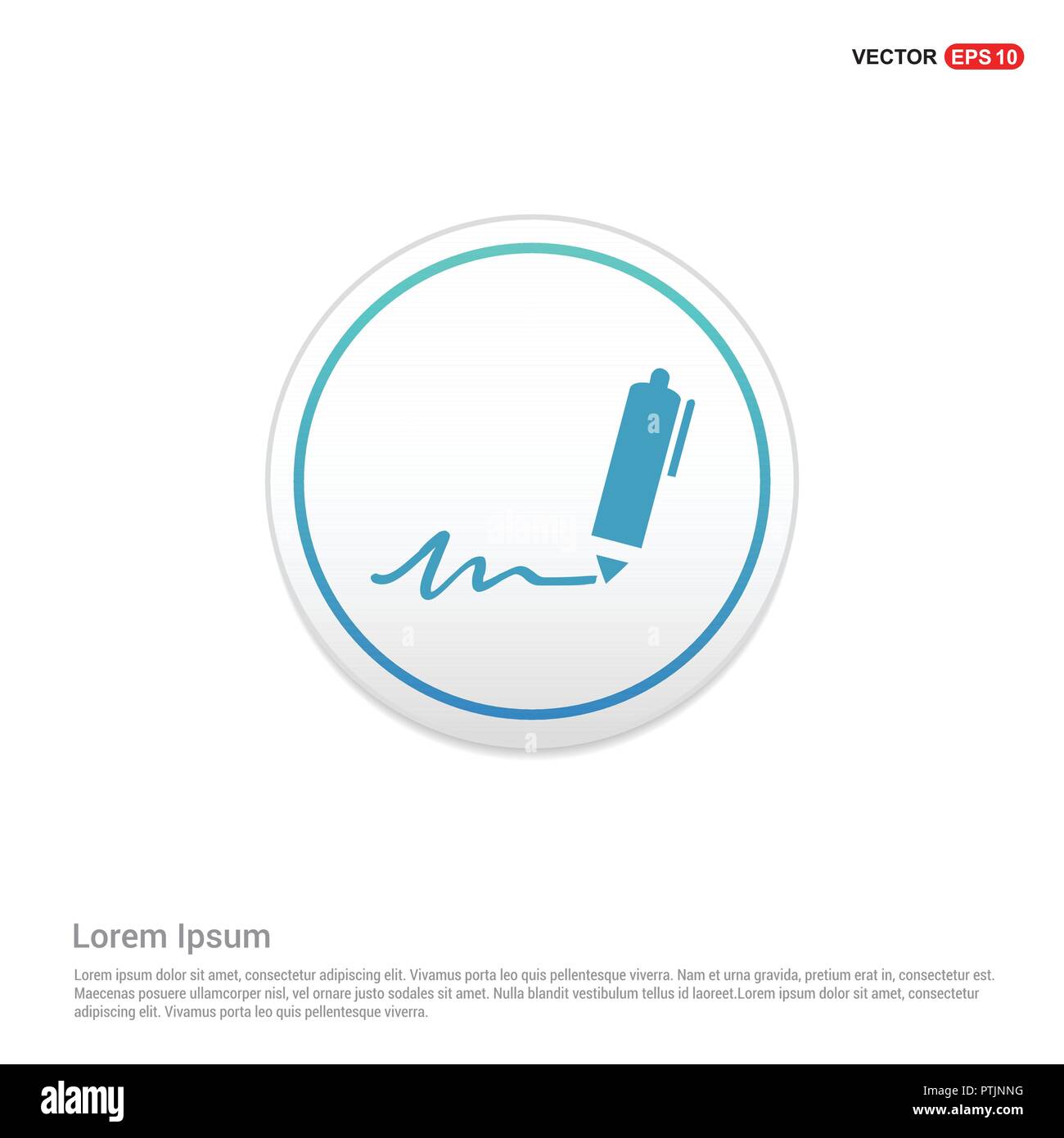Writing pen icon - white circle button Stock Vector Image & Art - Alamy