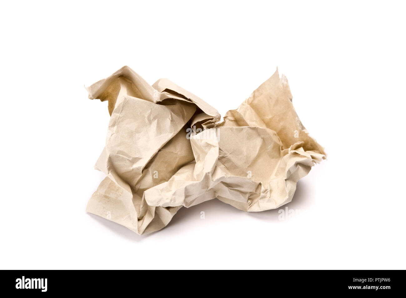 Crumpled paper on white background Stock Photo - Alamy
