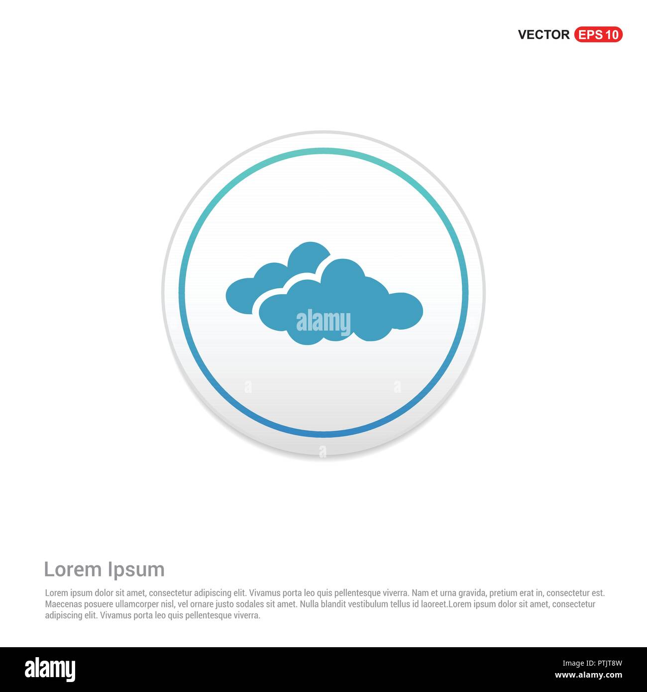 Cloud Icon - white circle button Stock Vector Image & Art - Alamy