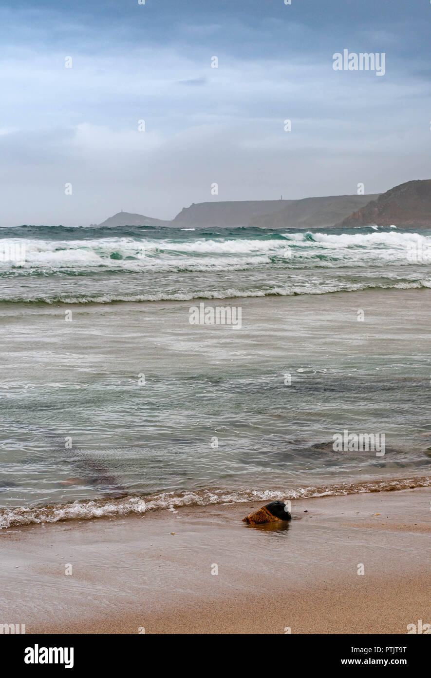 The sea and beach at Sennen Cove Stock Photo - Alamy
