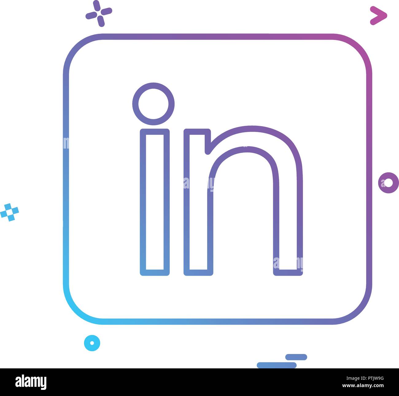 Linked in icon design vector Stock Vector Image & Art - Alamy