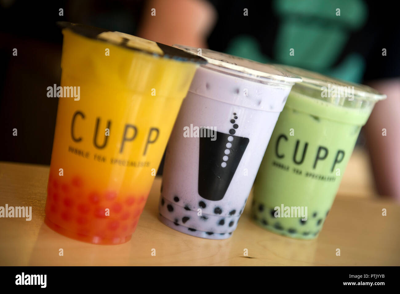 Cupp, drinks cafe in a shipping container in Cabot Circus, Bristol, UK ...
