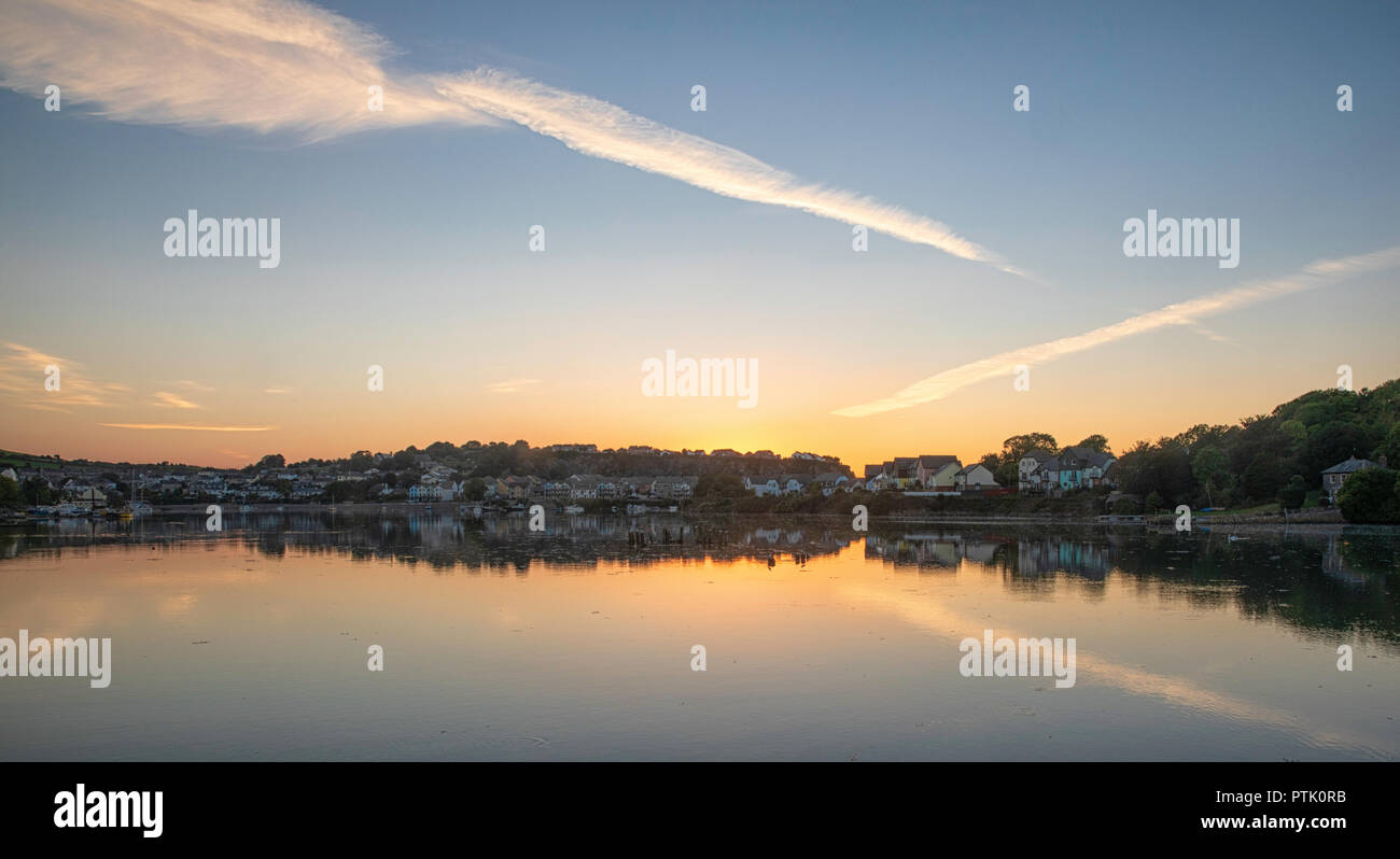 Hooe Lake near Plymouth at sunset Stock Photo - Alamy