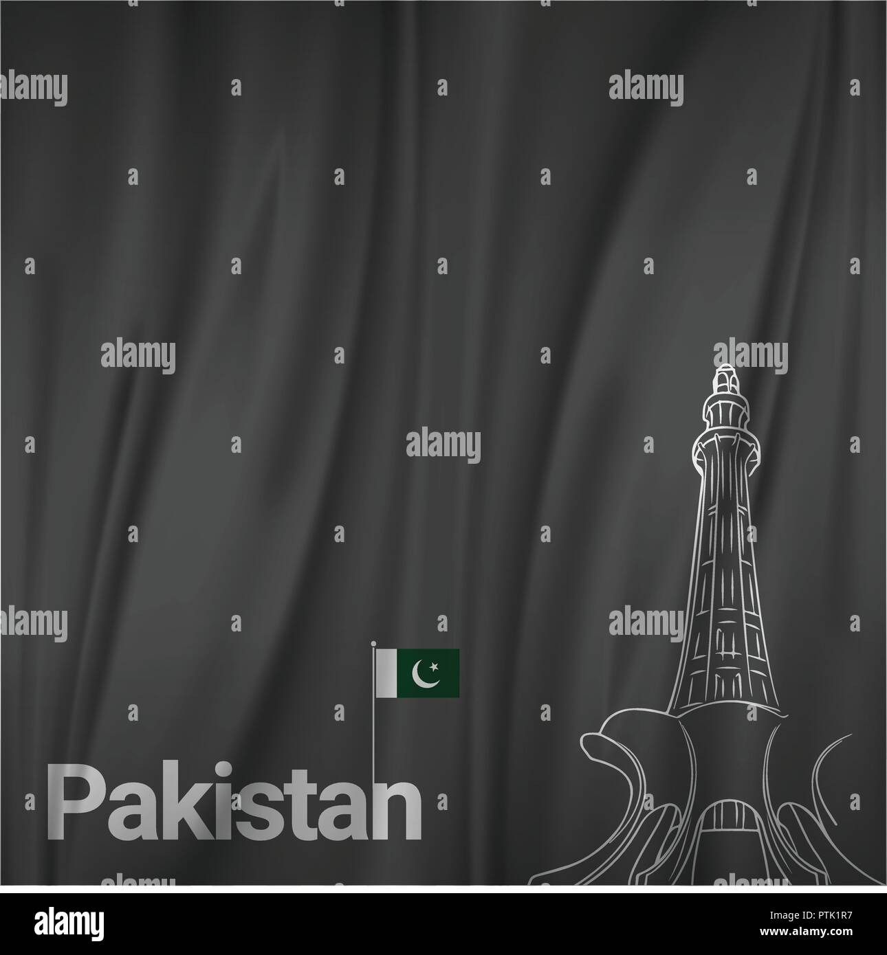 Paksitan Independence day card with green background vector Stock ...