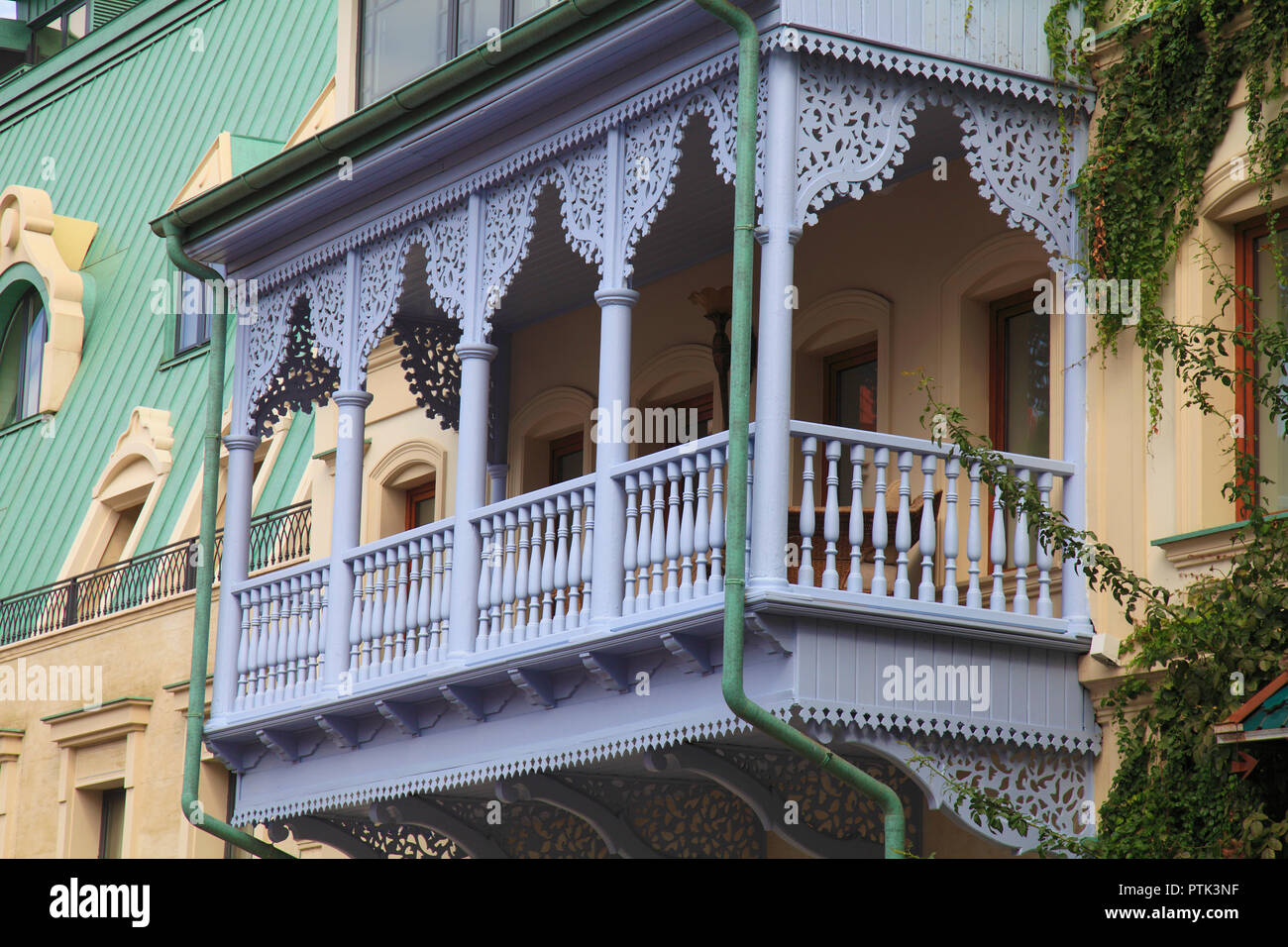 Georgia, Tbilisi, balcony, traditional architecture Stock Photo - Alamy