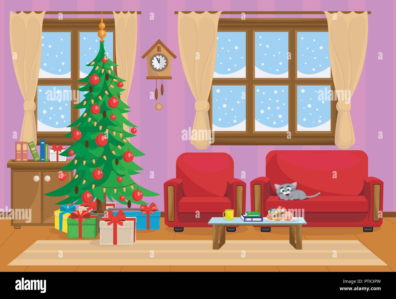 Fir tree house covered Stock Vector Images - Alamy