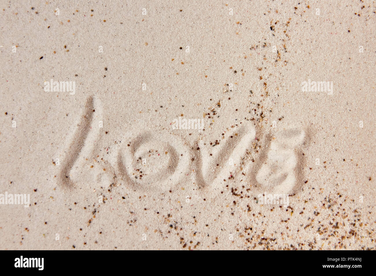 Love message in the sand Stock Photo - Alamy