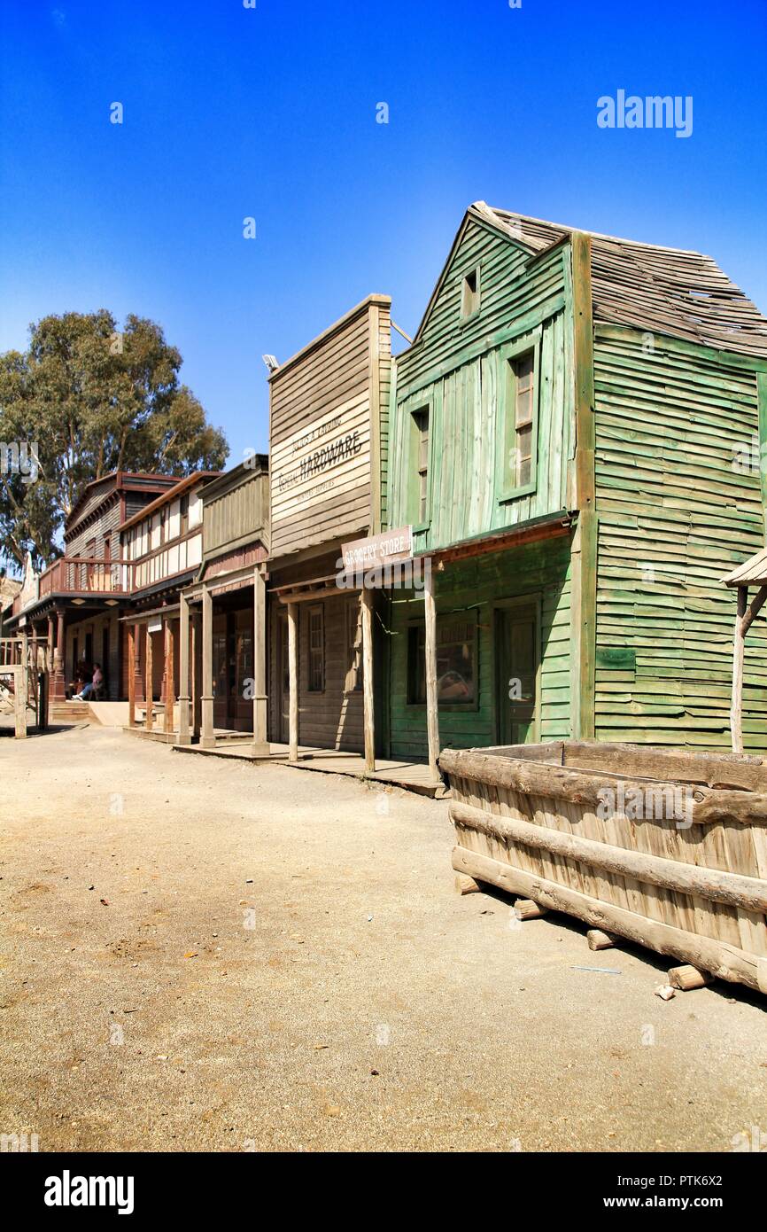 Far west old town in the Desert of Tabernas, Almeria, Spain Stock Photo ...