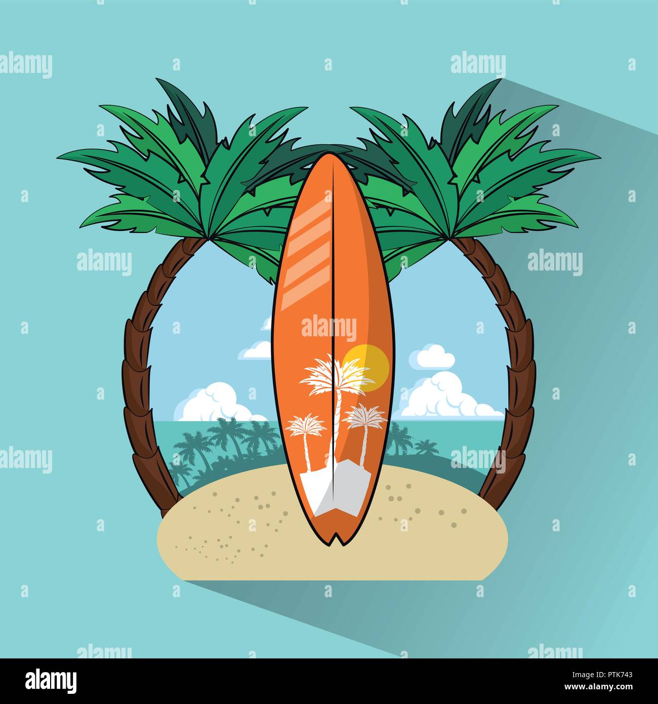 Tropical surfing lifestyle theme Stock Vector Image & Art - Alamy