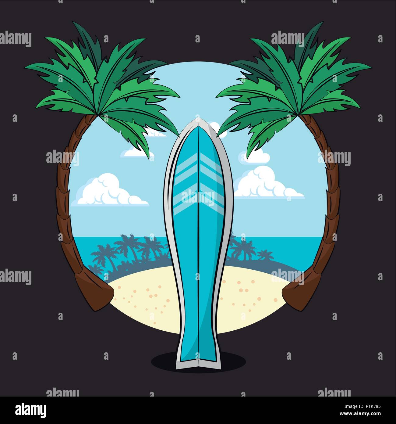 Tropical surfing lifestyle theme Stock Vector Image & Art - Alamy