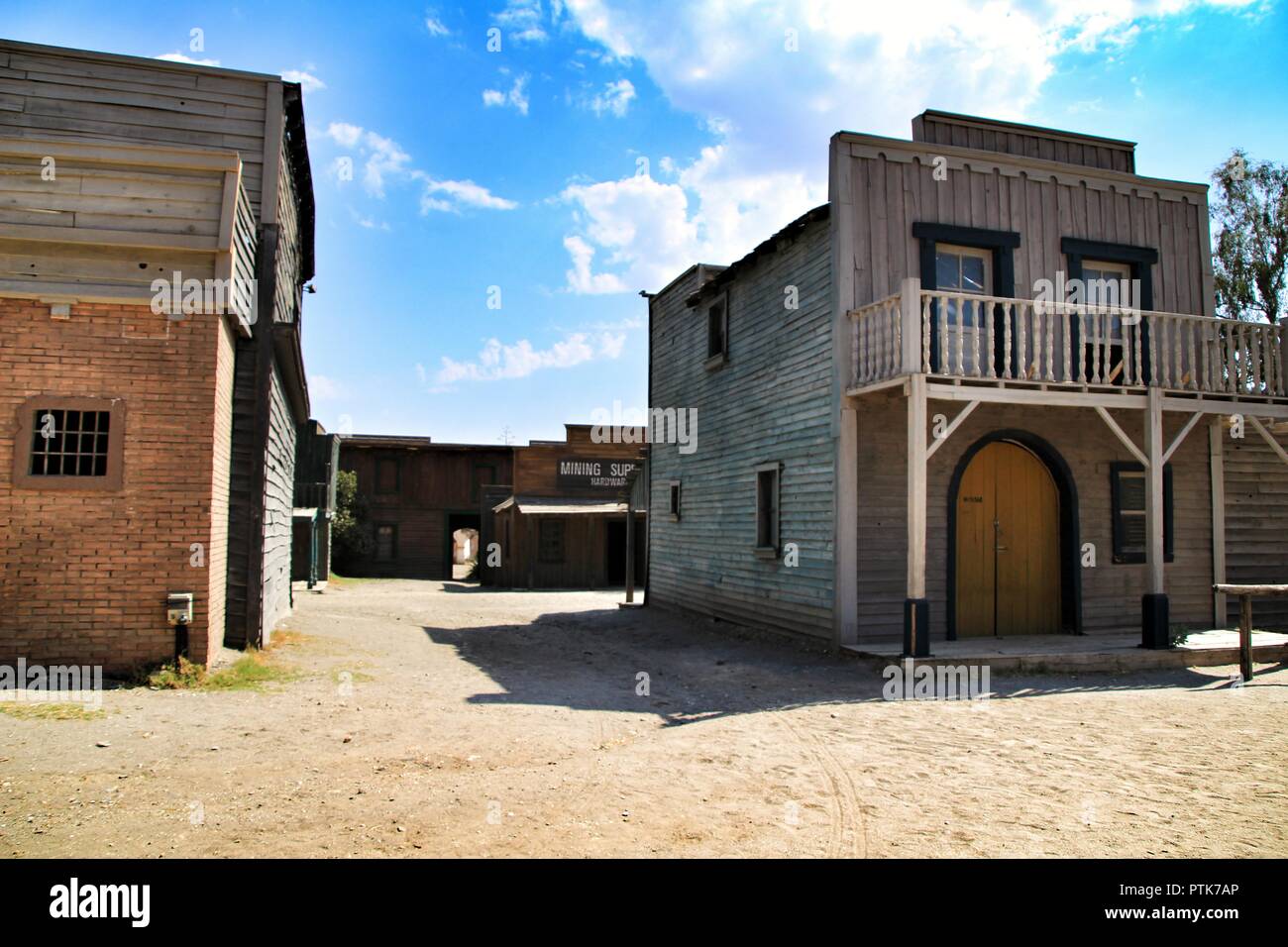 Far west old town in the Desert of Tabernas, Almeria, Spain Stock Photo ...