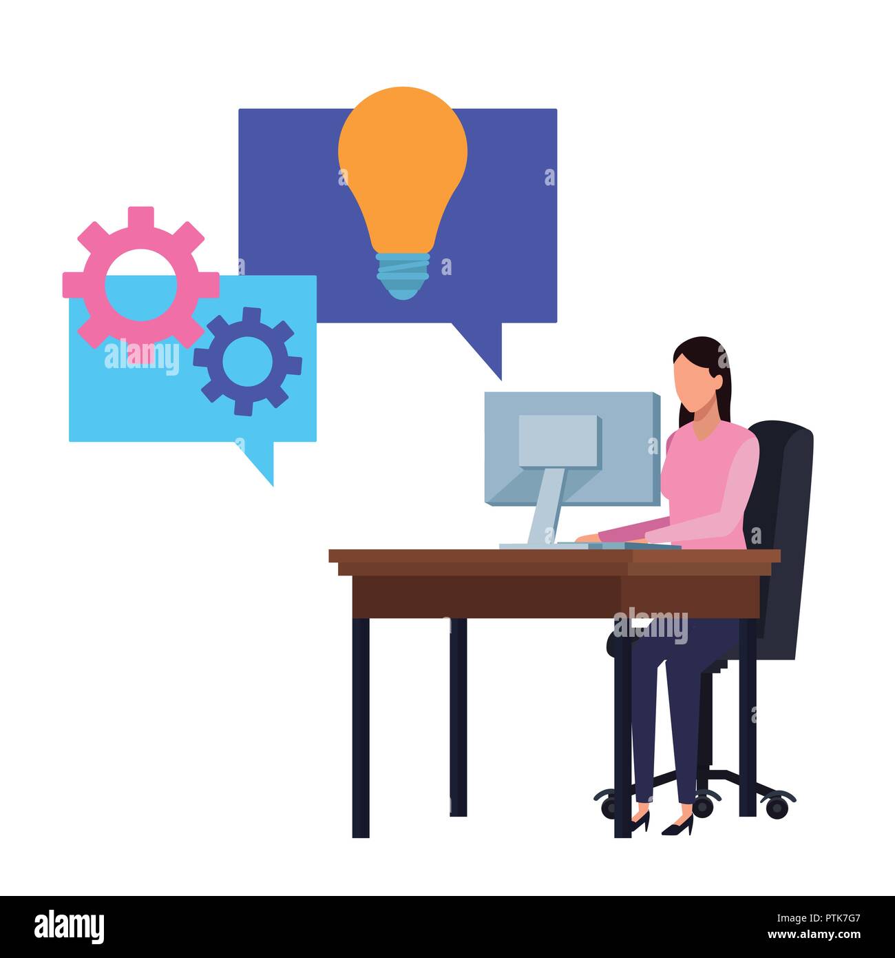 Businesswoman presenting diagram cartoon Stock Vector Image & Art - Alamy