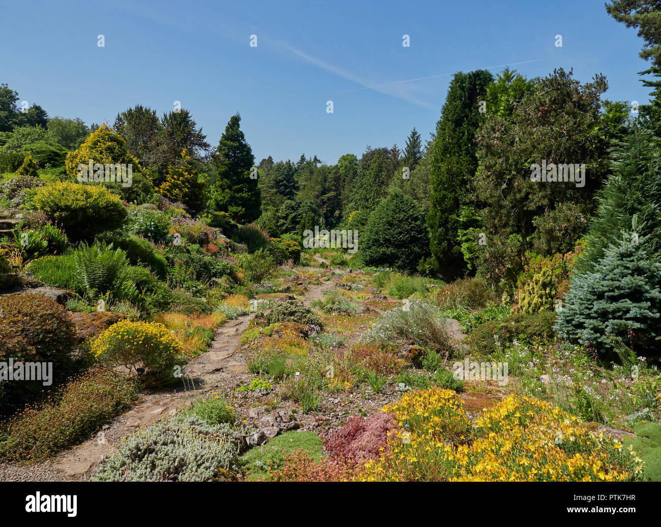 Looking down the Rock Garden Path in the St Andrews Botanic Gardens in ...