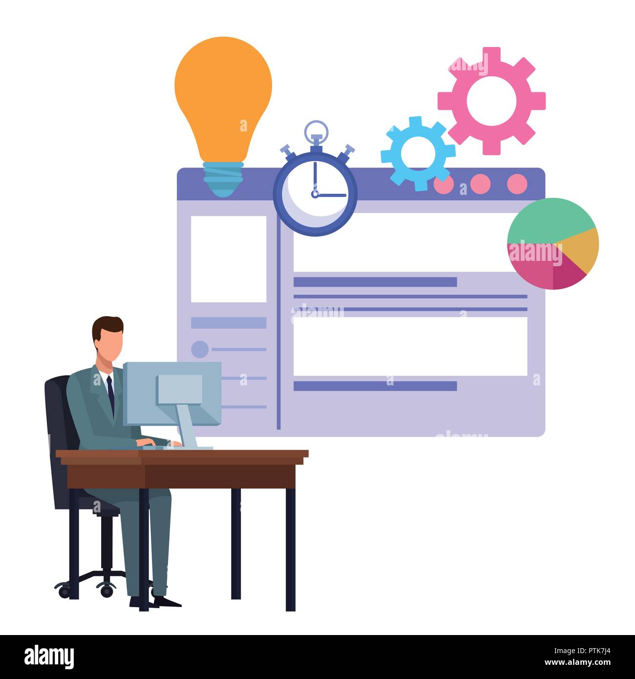 Businessman productivity cartoon Stock Vector Image & Art - Alamy