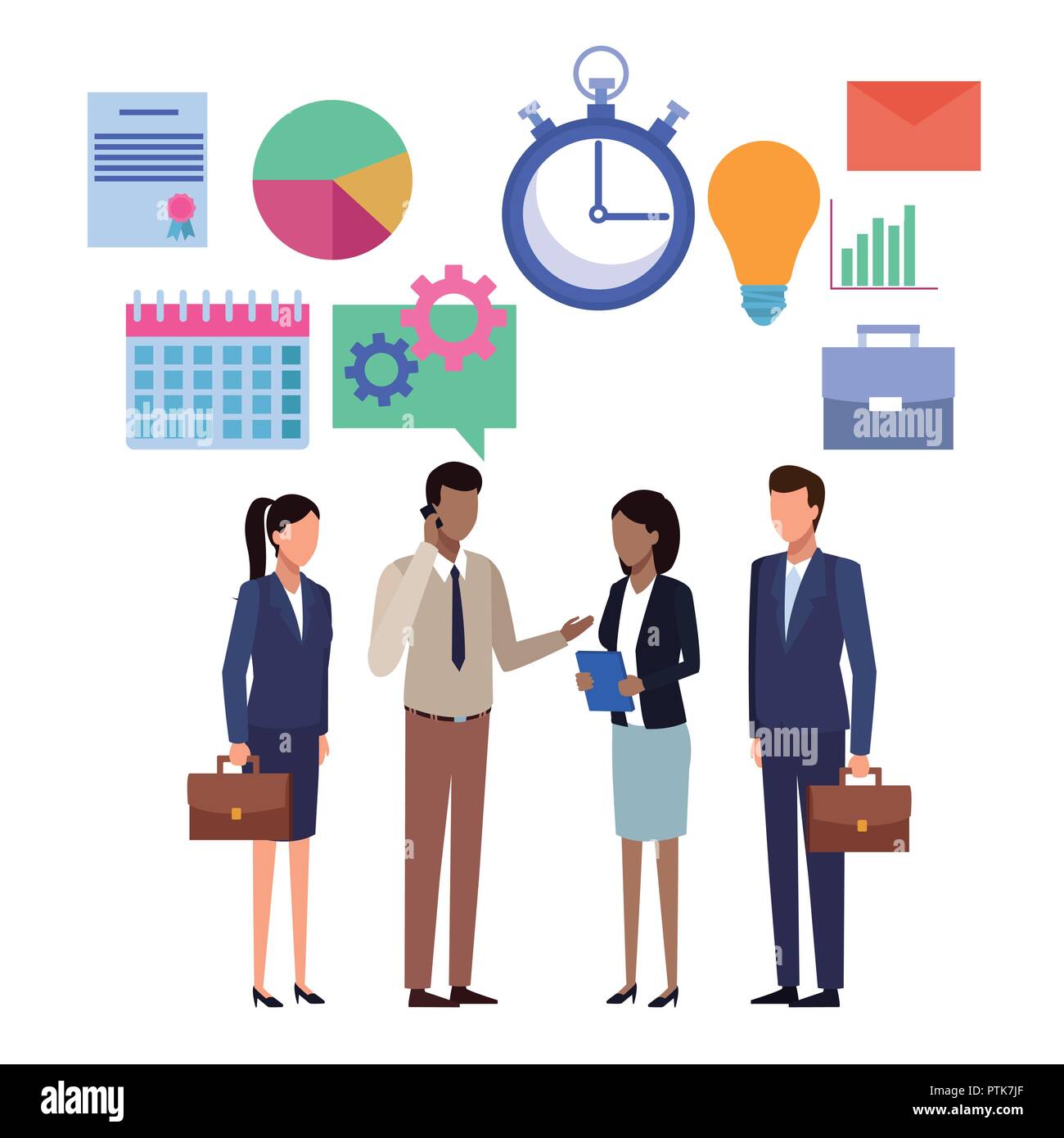 Business partners brainstorming cartoon Stock Vector Image & Art - Alamy