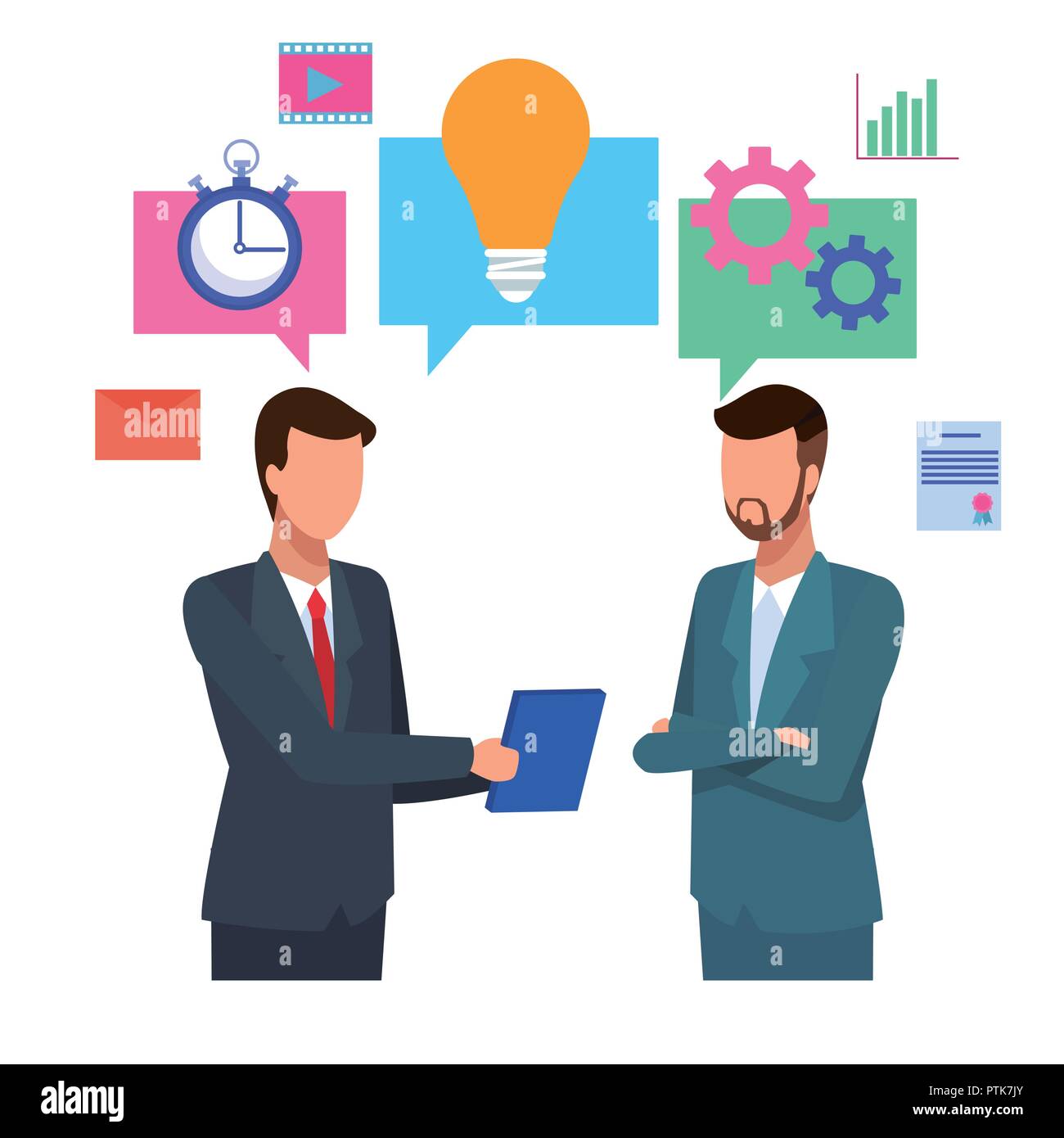 Business partners brainstorming cartoon Stock Vector Image & Art - Alamy