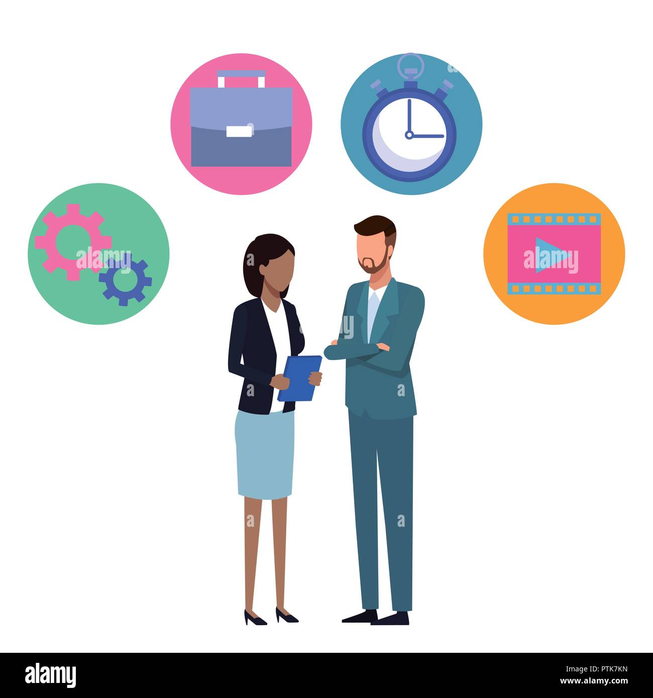 Business partners brainstorming cartoon Stock Vector Image & Art - Alamy