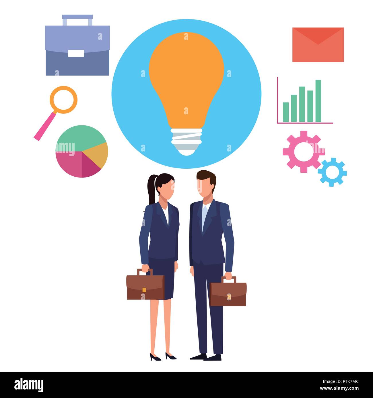 Business partners brainstorming cartoon Stock Vector Image & Art - Alamy