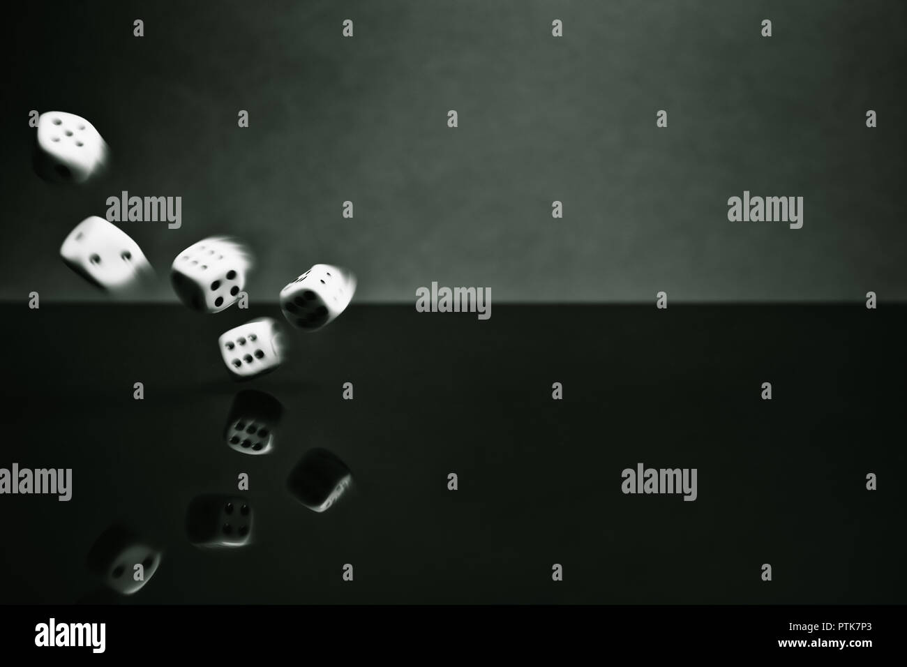 Multiple dice bouncing white surface hi-res stock photography and ...