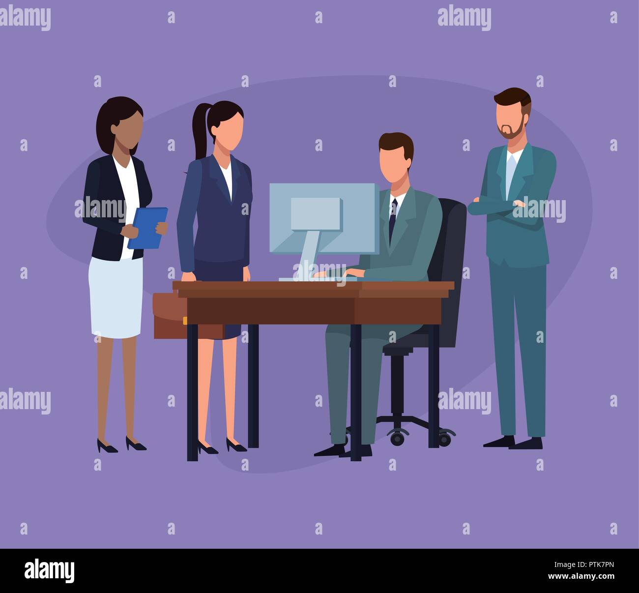 Business meeting discussing finance investment Stock Vector Images - Alamy