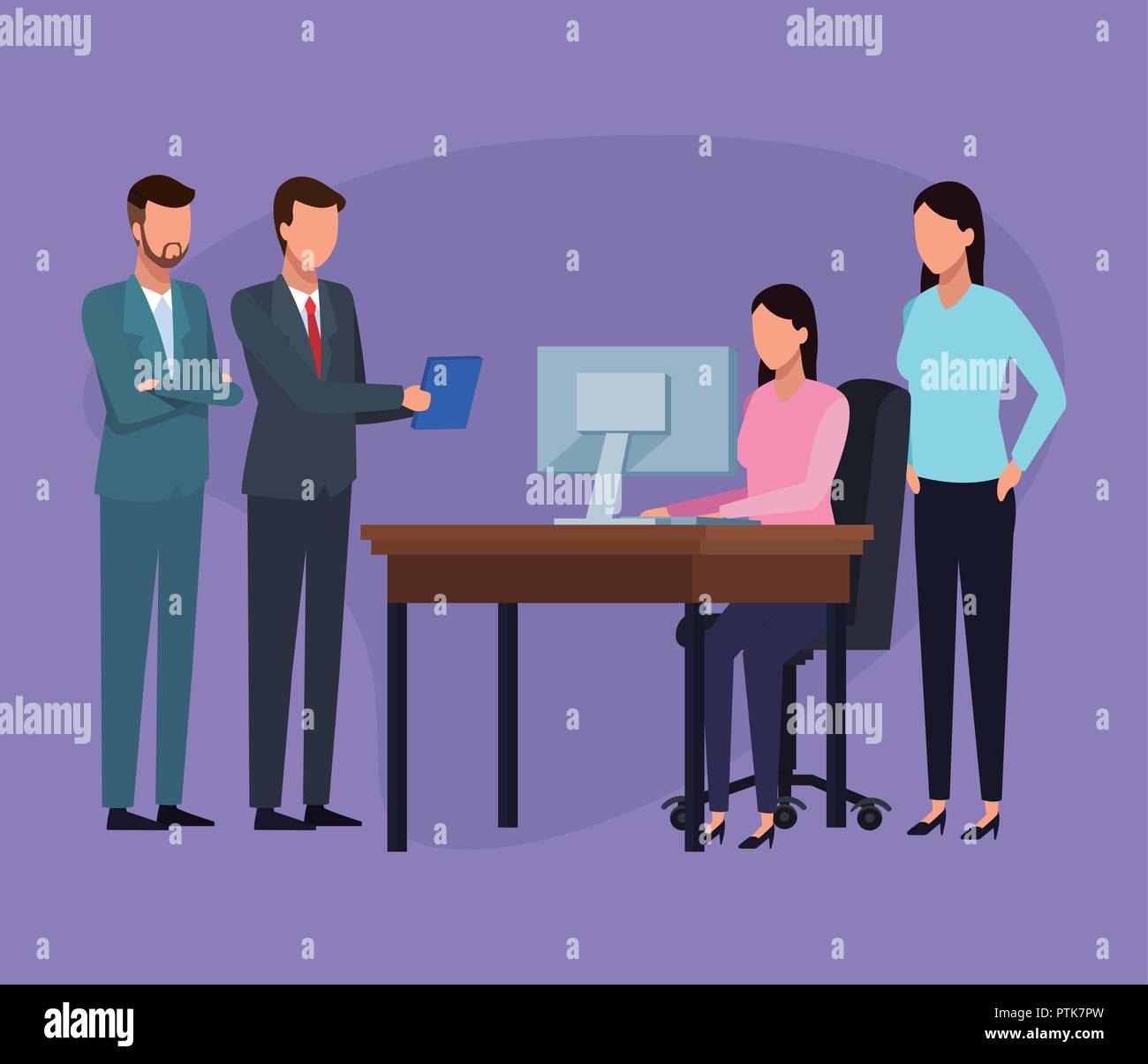Business meeting discussing finance investment Stock Vector Images - Alamy