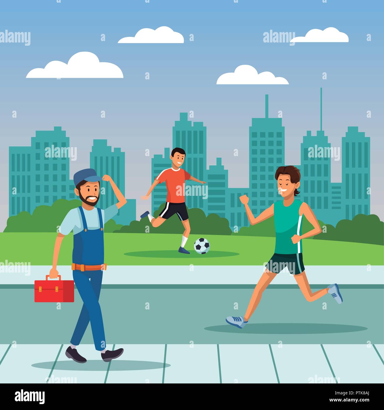 Walking students street Stock Vector Images - Alamy