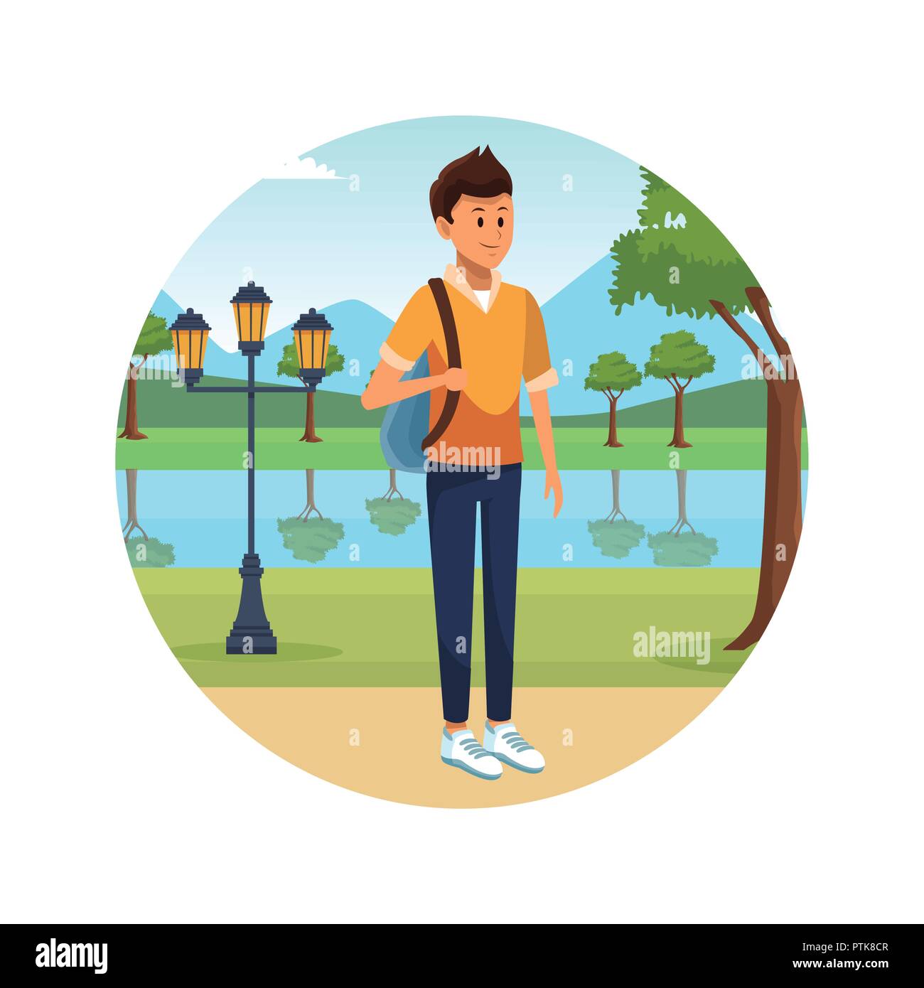 person alone at city park cartoons Stock Vector Image & Art - Alamy