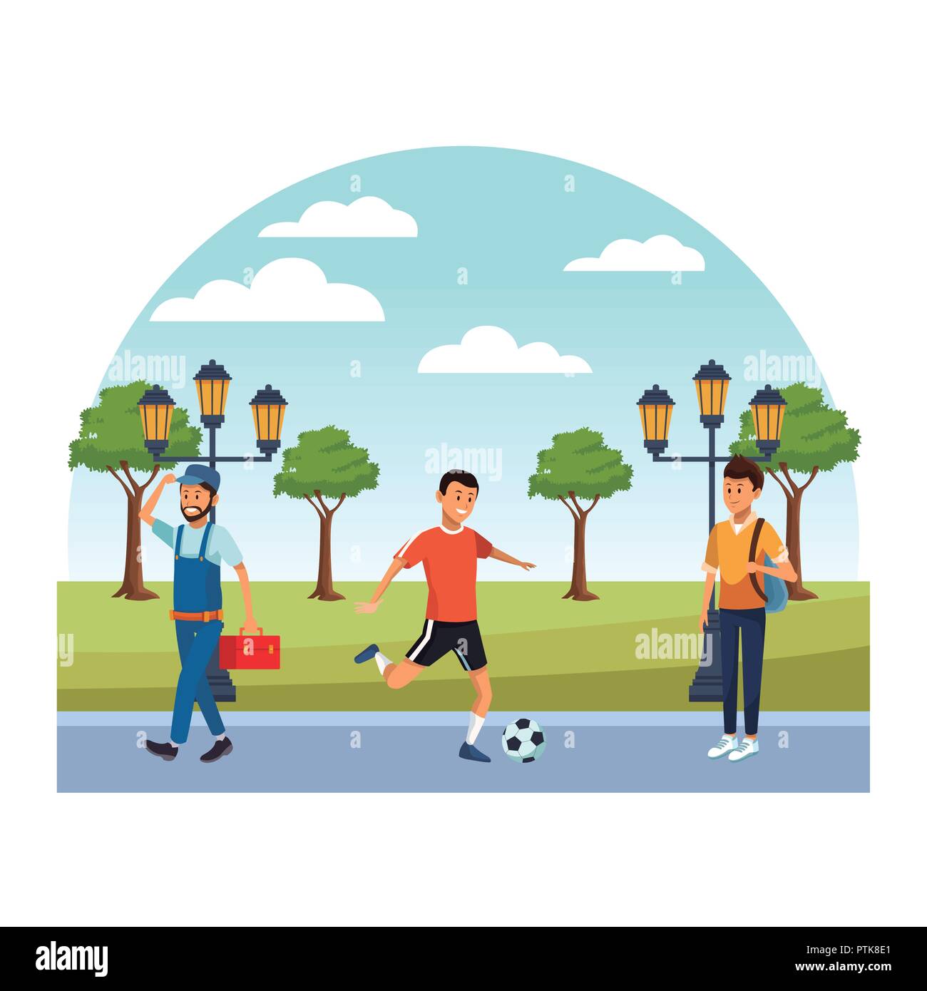 city people walking cartoons Stock Vector Image & Art - Alamy