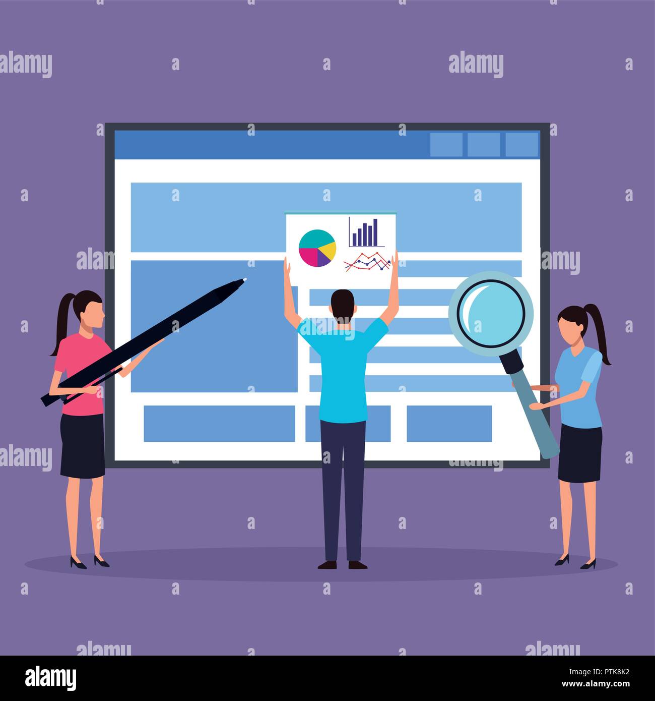 Business colleagues doing presentation cartoon Stock Vector Image & Art ...