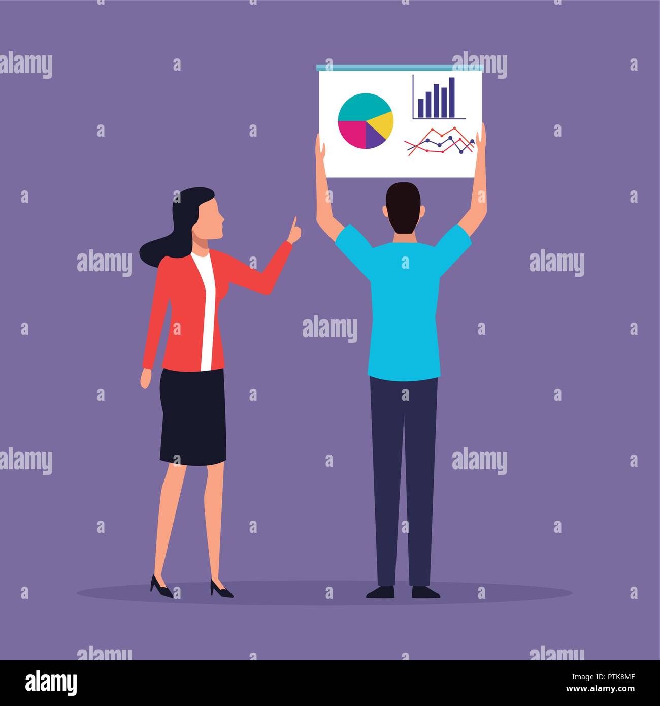Business colleagues doing presentation cartoon Stock Vector Image & Art ...