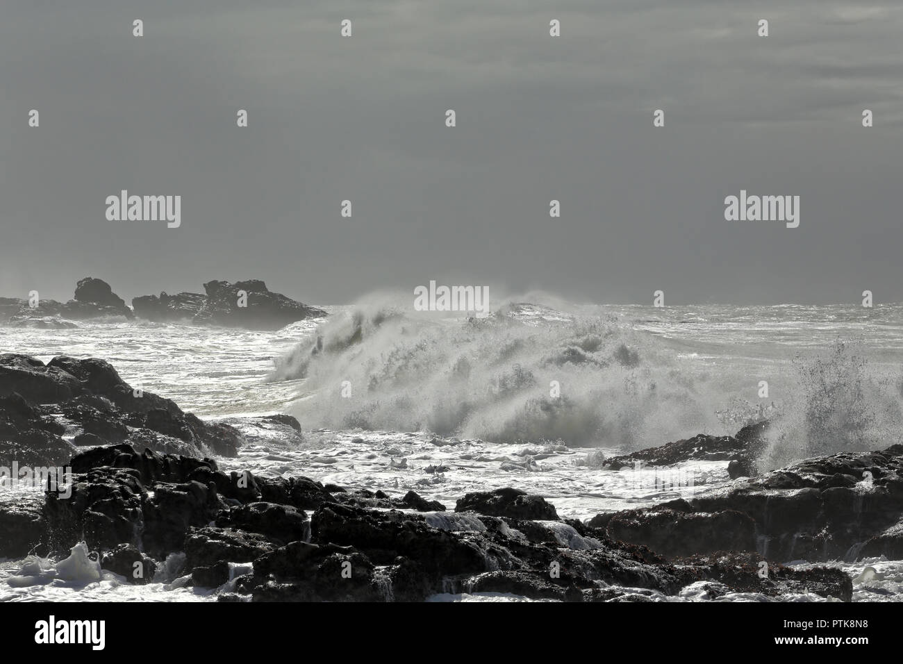 Cold and dark rocky beach in winter Stock Photo - Alamy