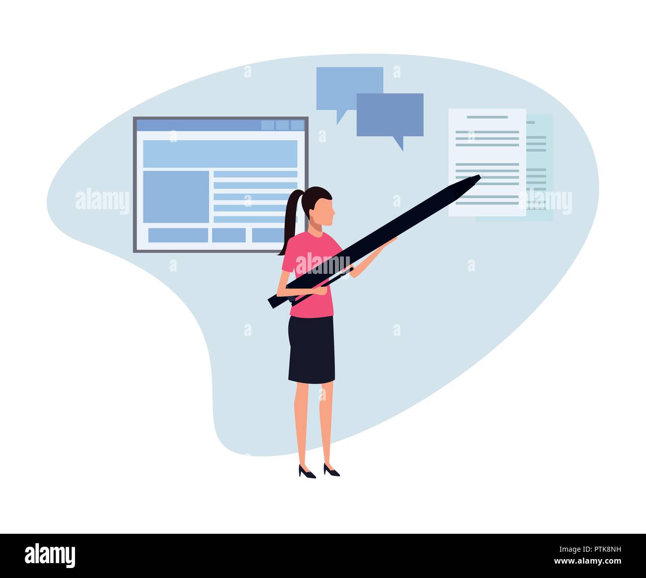 Professional businesswoman presenting project Stock Vector Images - Alamy