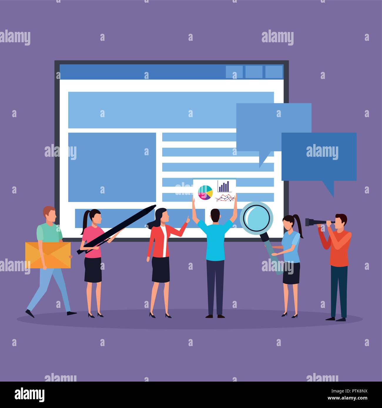 Business colleagues doing presentation cartoon Stock Vector Image & Art ...