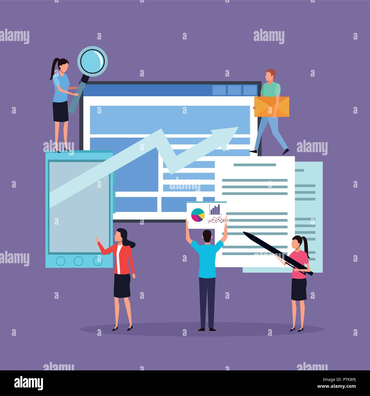 Business colleagues doing presentation cartoon Stock Vector Image & Art ...