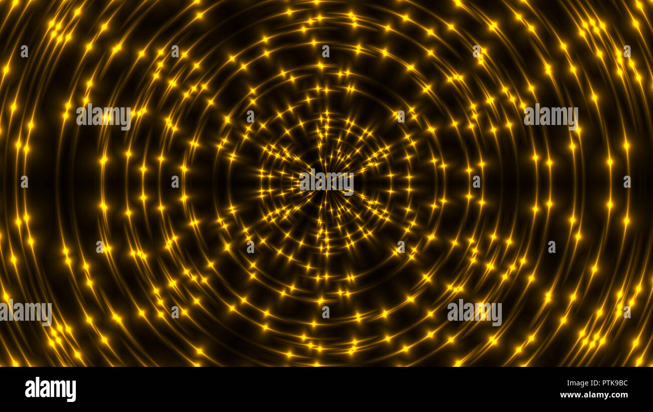 Beautiful abstract kaleidoscope - fractal golden light, 3d render backdrop, computer generating ...