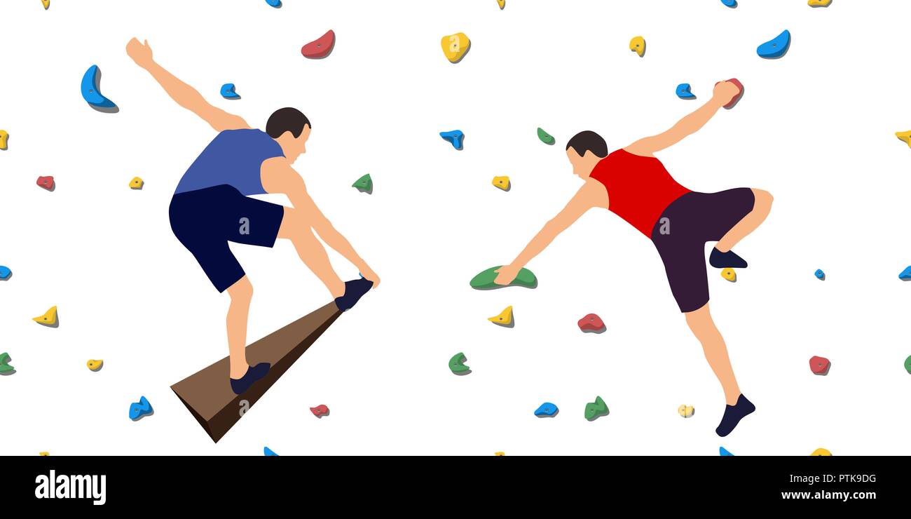 Men on a climbing wall Stock Vector Image & Art - Alamy