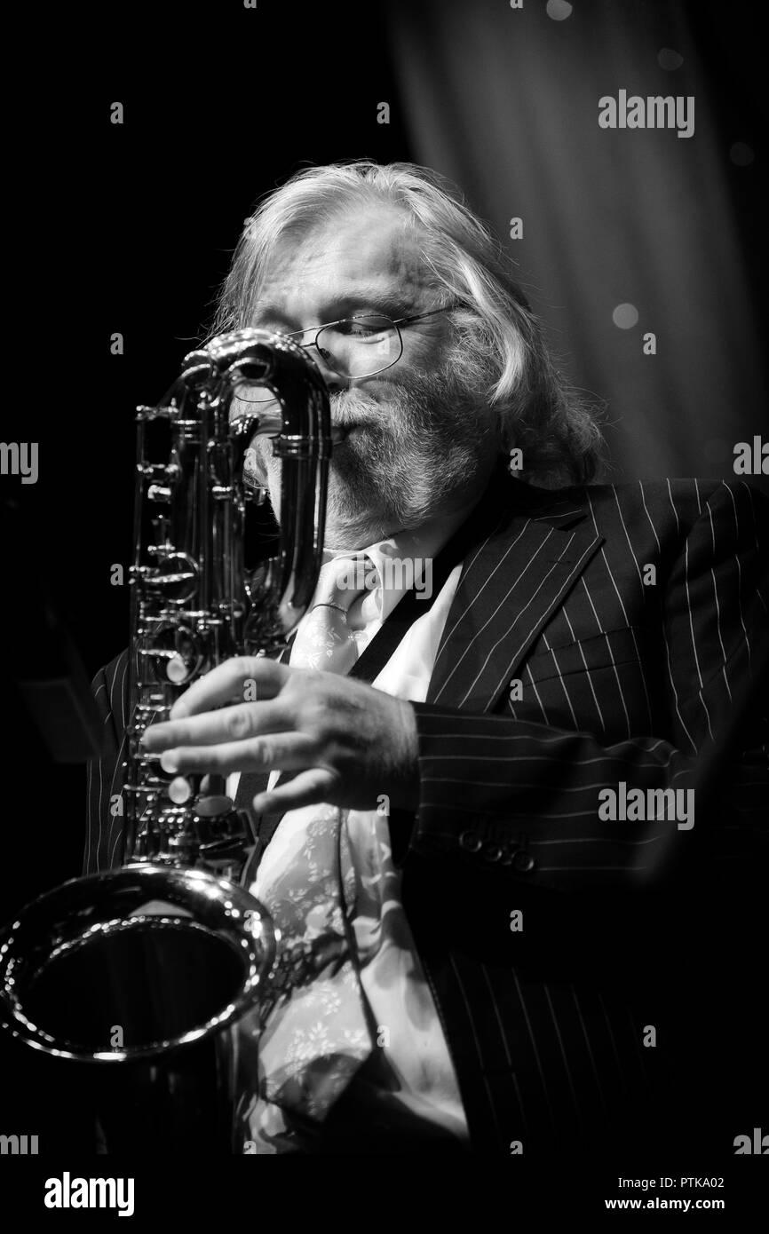 Rod Mason soloing on baritone sax with Atlantic Crossover, Scarborough ...
