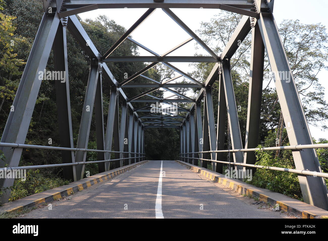 steel bridge sturdy over a rapids river Stock Photo - Alamy