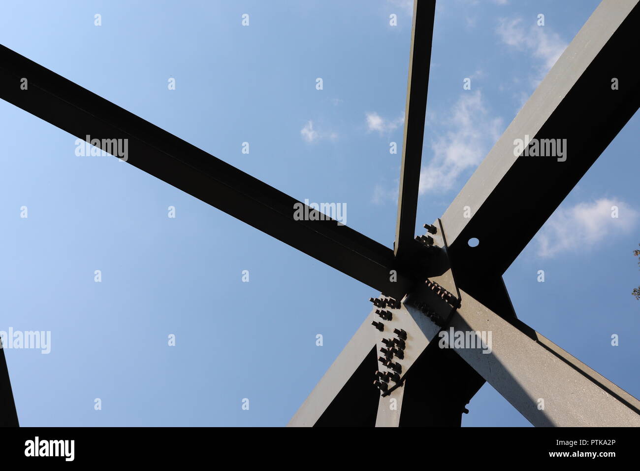 steel bridge sturdy over a rapids river Stock Photo - Alamy