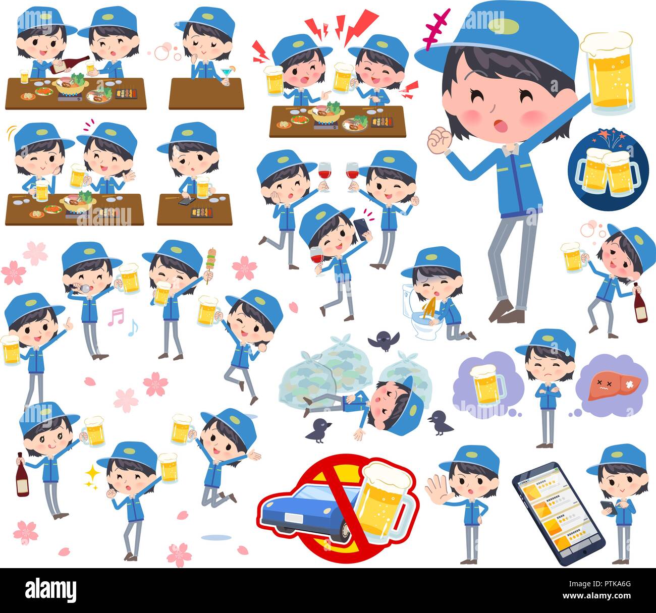 A set of delivery women related to alcohol.There is a lively appearance ...