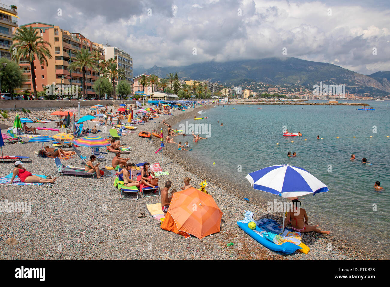 Beach at Menton Stock Photo - Alamy