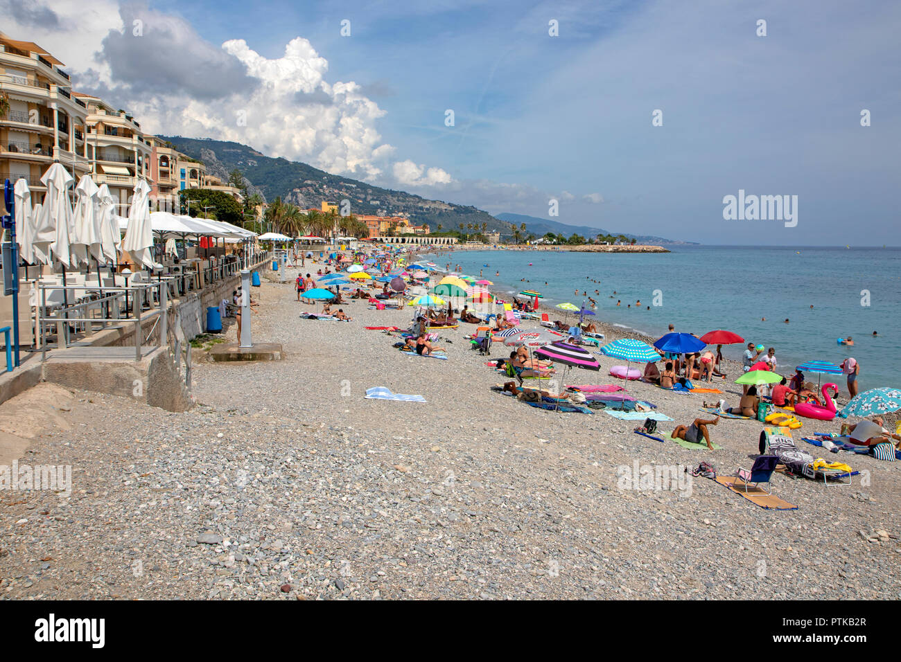 Beach at Menton Stock Photo - Alamy