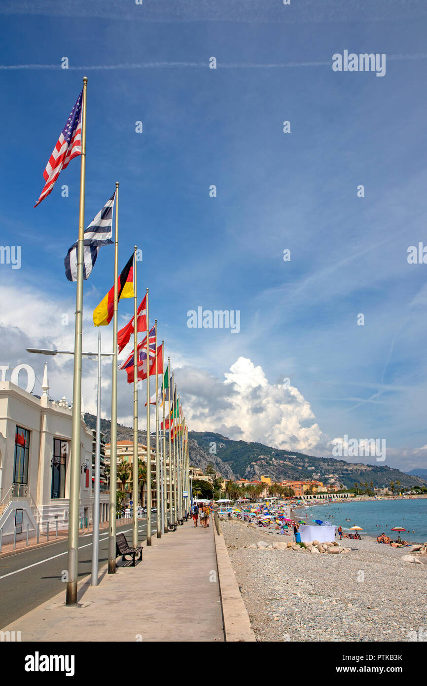 Beach at Menton Stock Photo - Alamy
