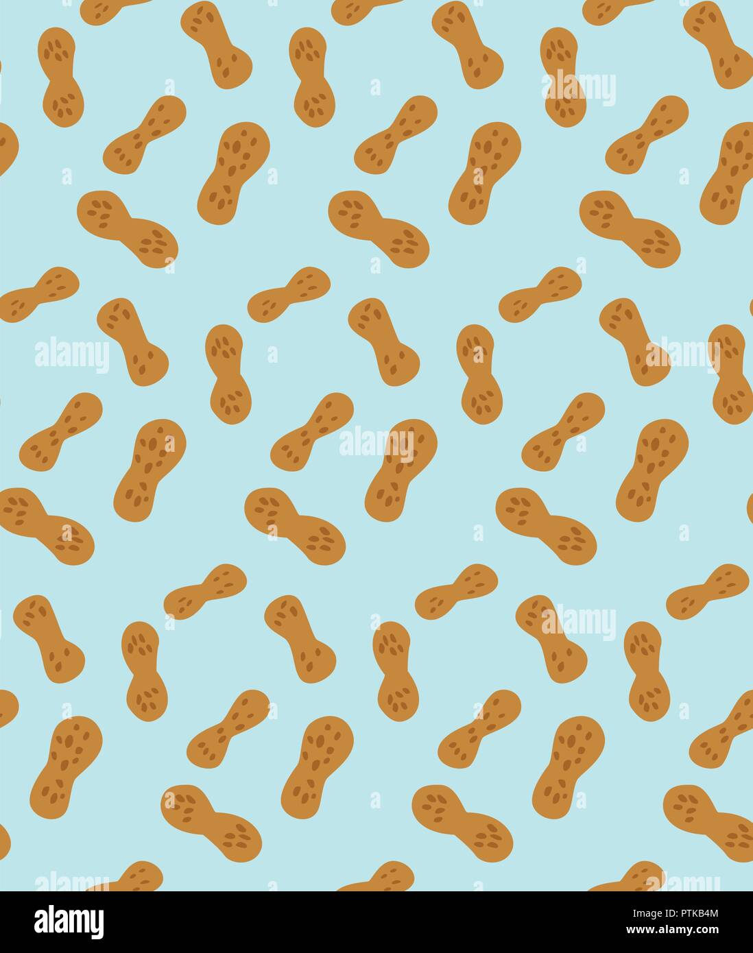 Vector peanut on light blue background seamless pattern. Perfect for ...