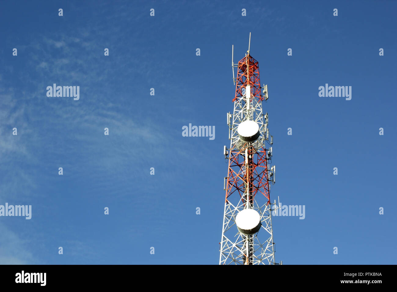 telecommunication tower with beautiful sky background Stock Photo - Alamy