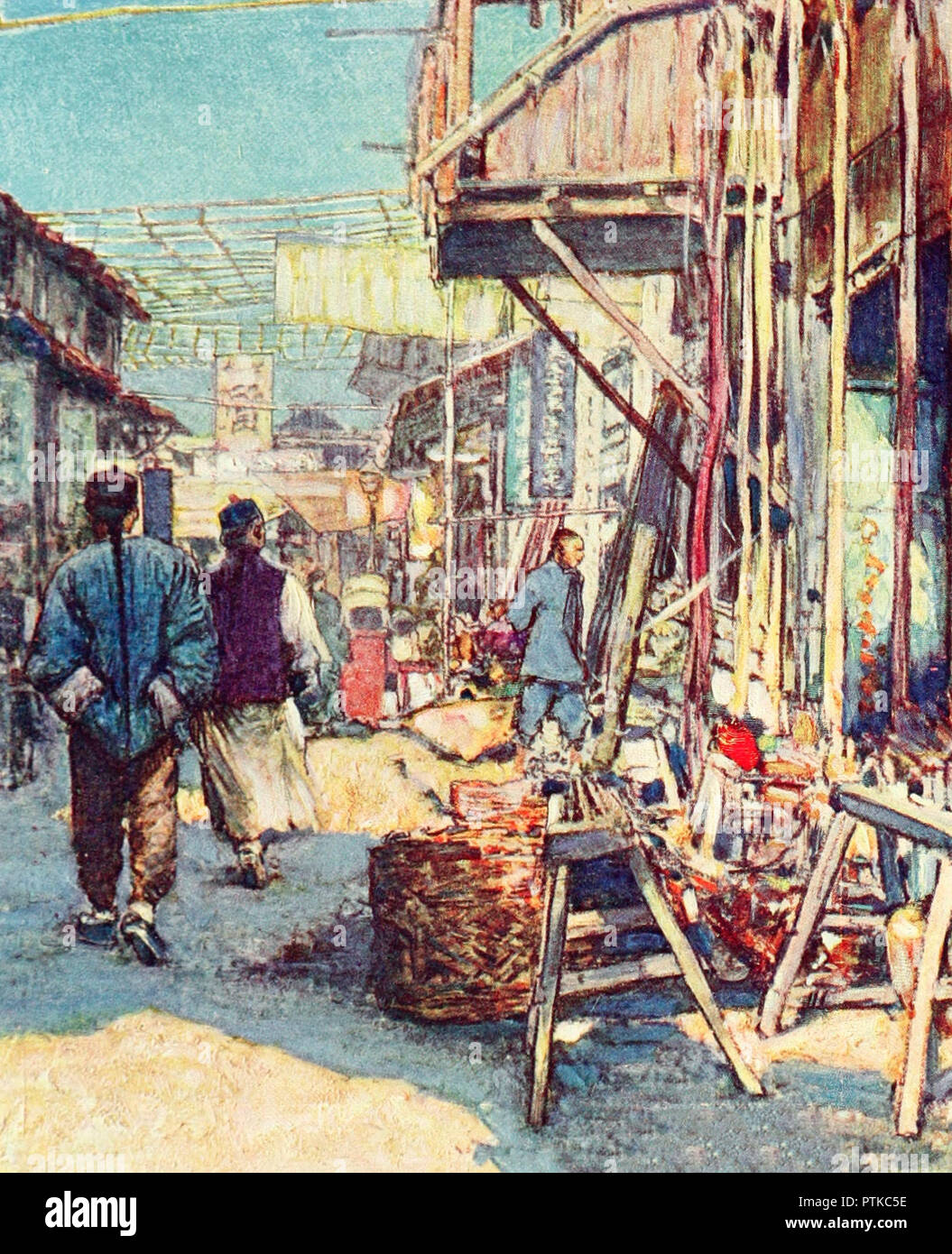 A typical street scene in China, circa 1909 Stock Photo - Alamy