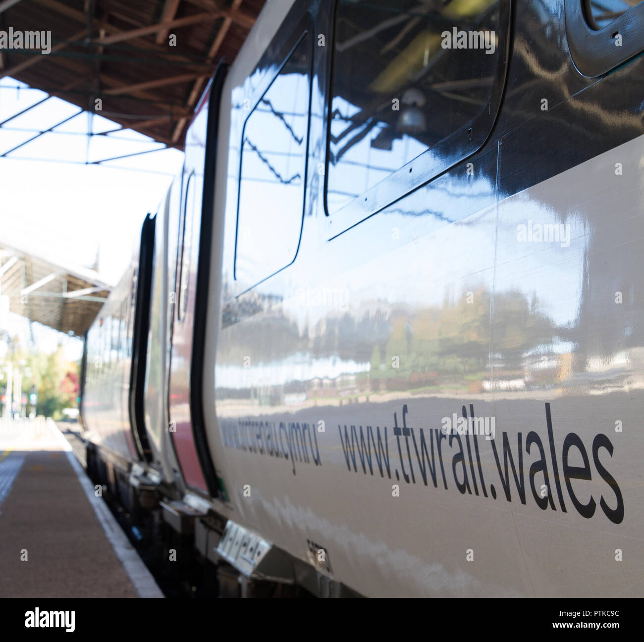 Transport for Wales TfW livery brand paint scheme detail on Alstom ...