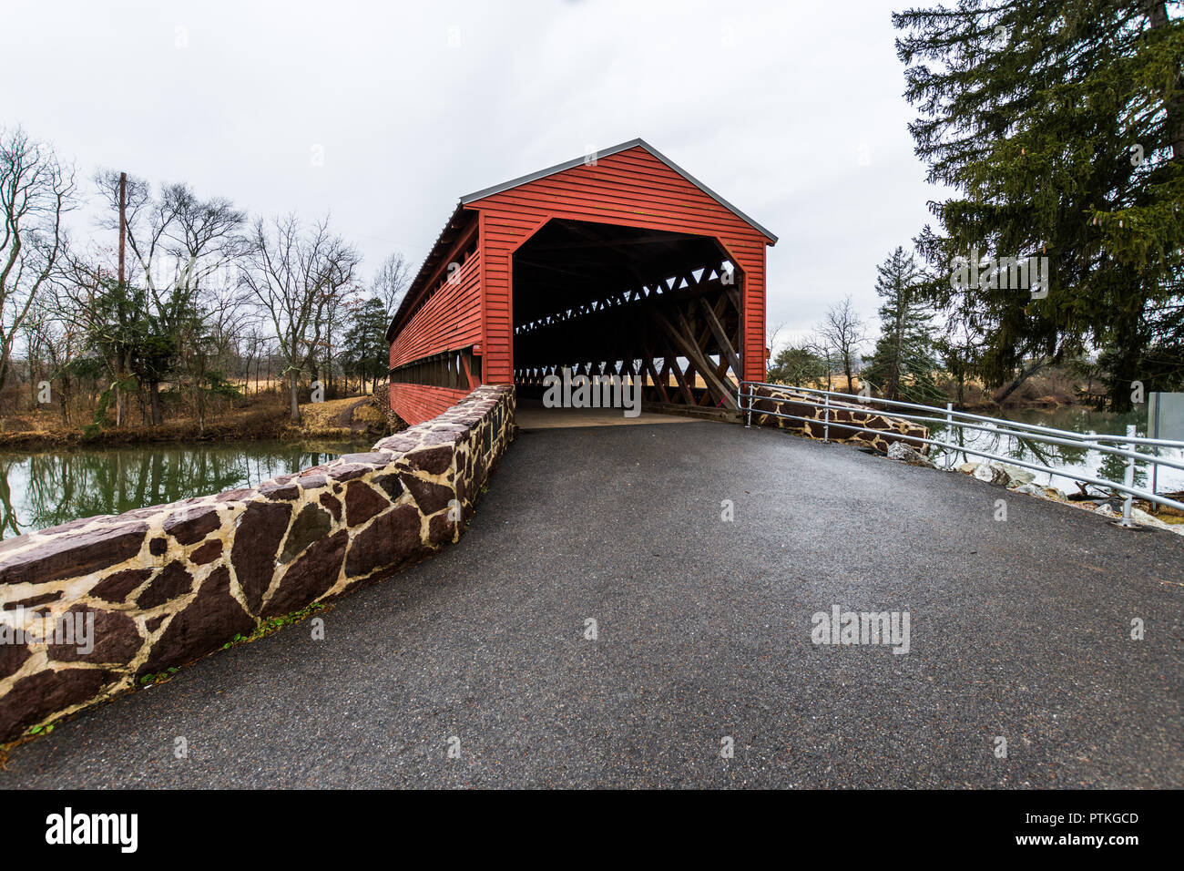 Sachs Covered Bridge in Gettysburg, Pennsylvania on a Moody Day Stock ...